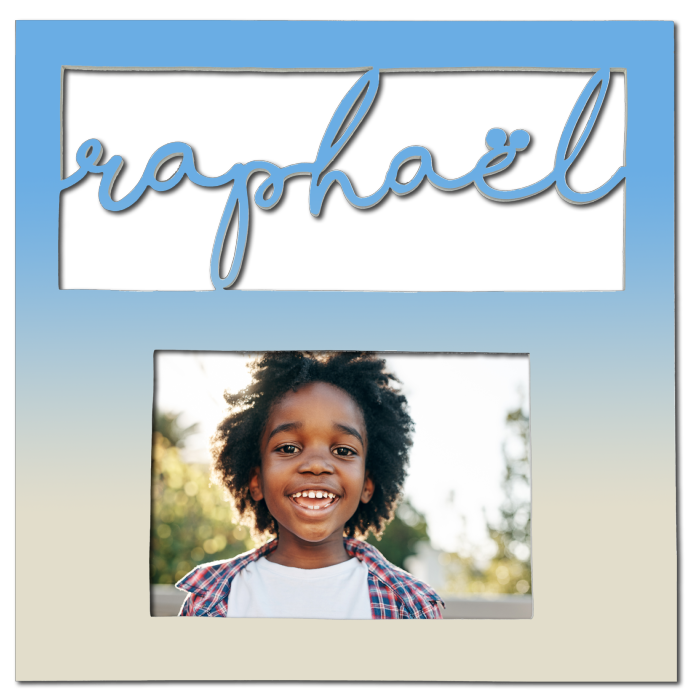 Cadre 1 photo en bois Prénom personnalisable